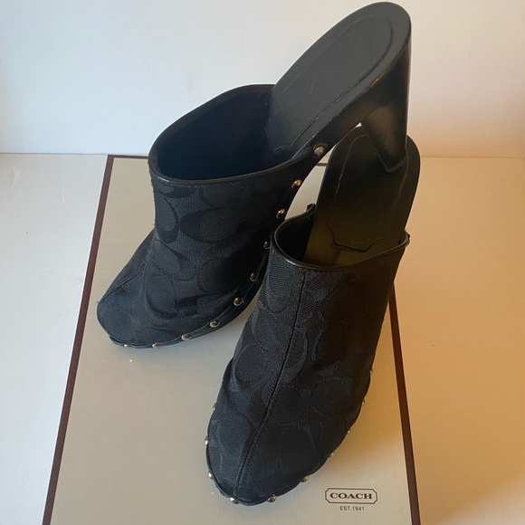 Shoes | Coach Felicity Logo Clog Black | Poshmark